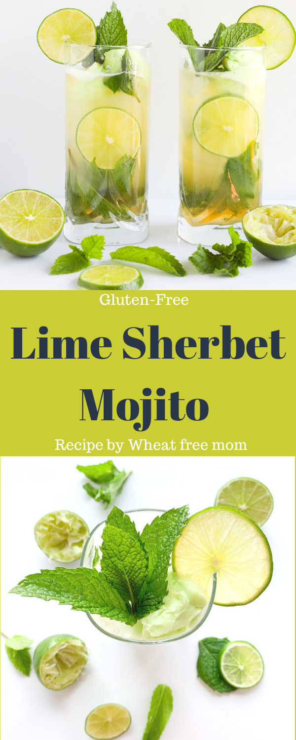 Lime Mojito Sherbet Cocktail | Wheat Free Mom