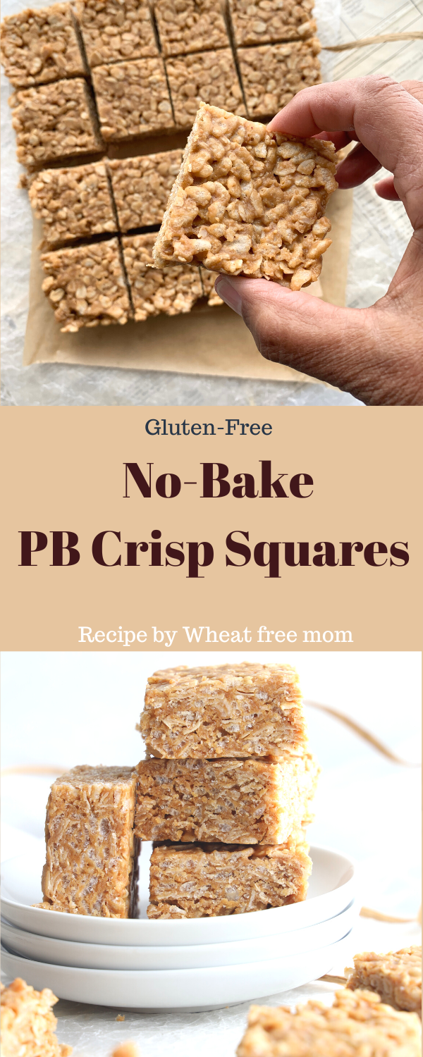 Gluten-Free No Bake PB Crisp Squares | Wheat Free Mom