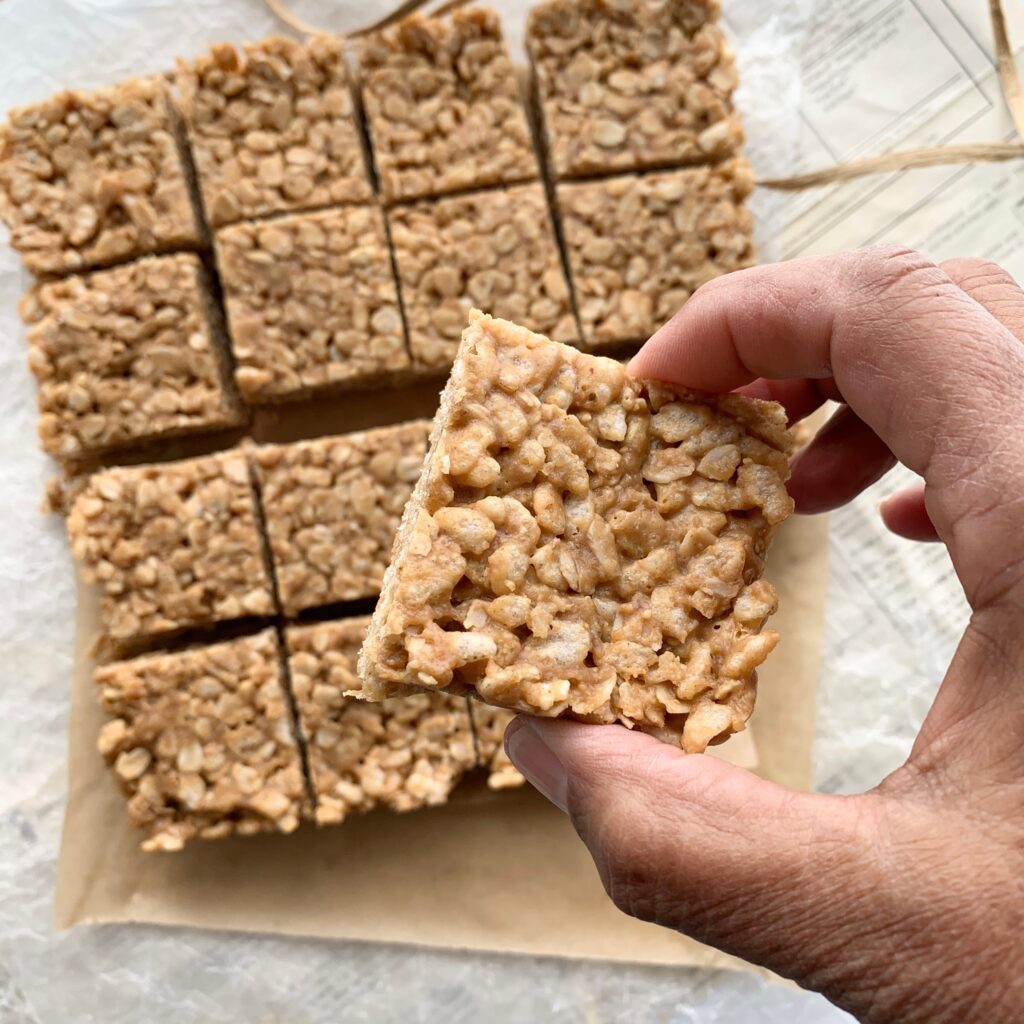 Gluten-Free No Bake PB Crisp Squares | Wheat Free Mom